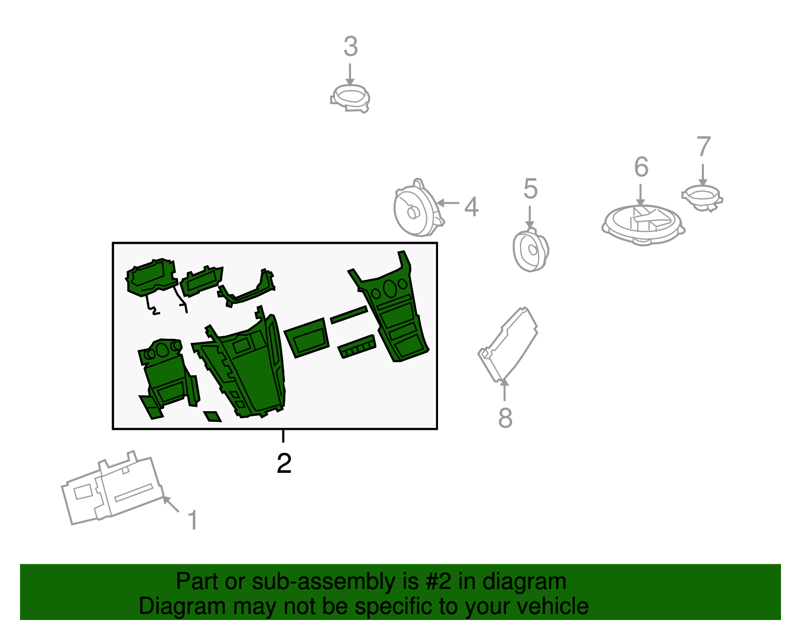2009-2014 Cadillac CTS Control Panel 23103215 | Courtesy Parts