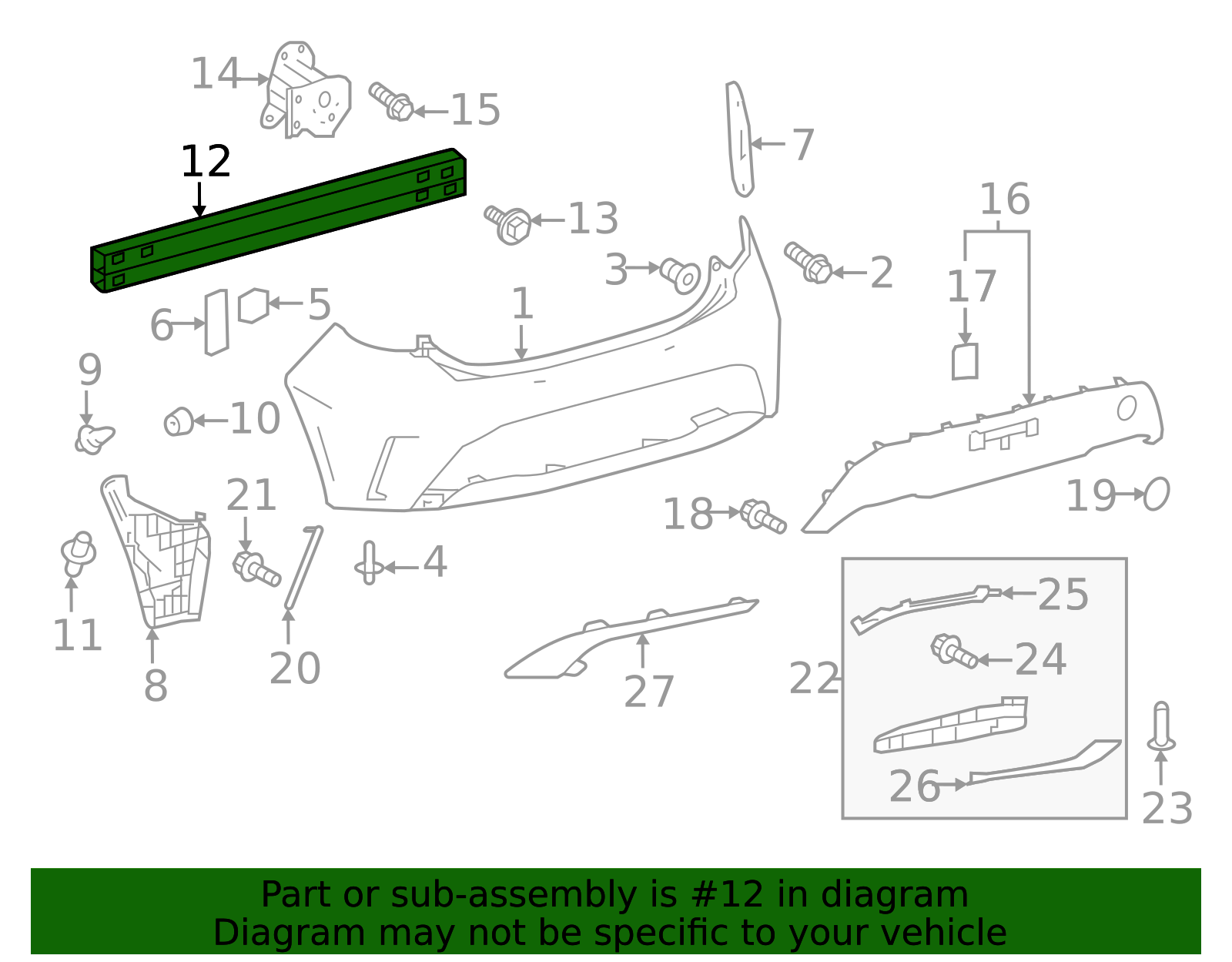 2019-2025 Toyota Corolla Impact Bar 52023-12300 | Toyota Parts Center