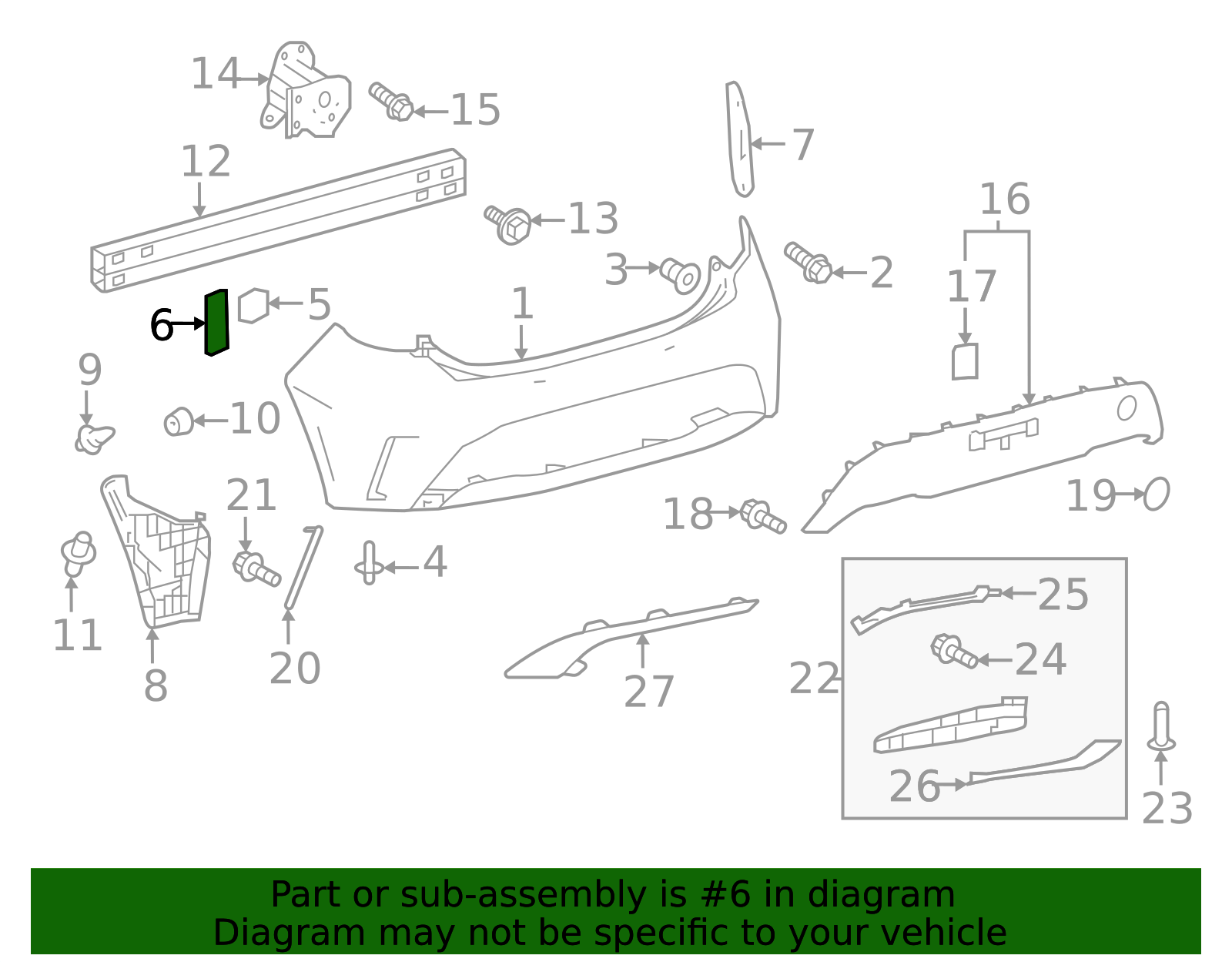 2016-2025 Toyota Bumper Cover Insulator 52191-47030 | Toyota Parts Center