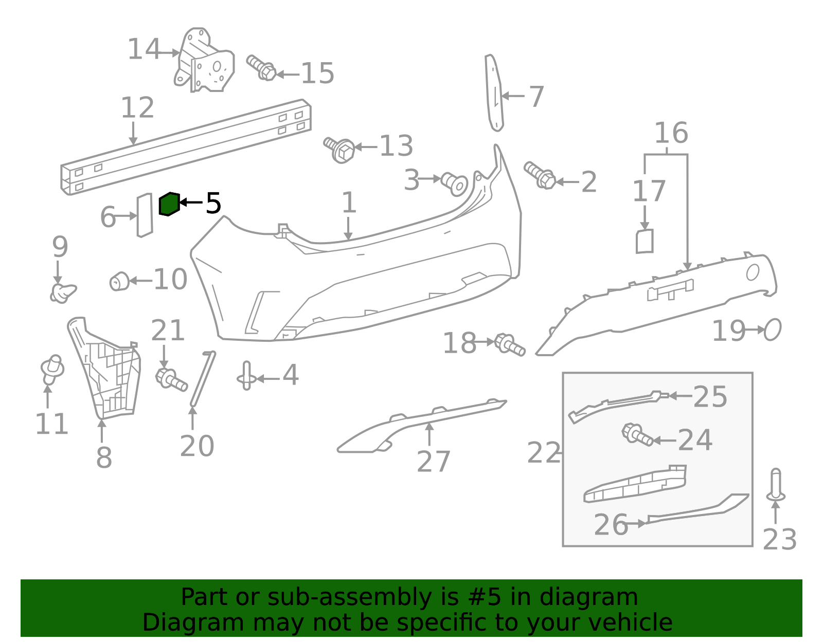 52421-02050 - Bumper Cover Insulator - OEM Genuine Toyota Parts