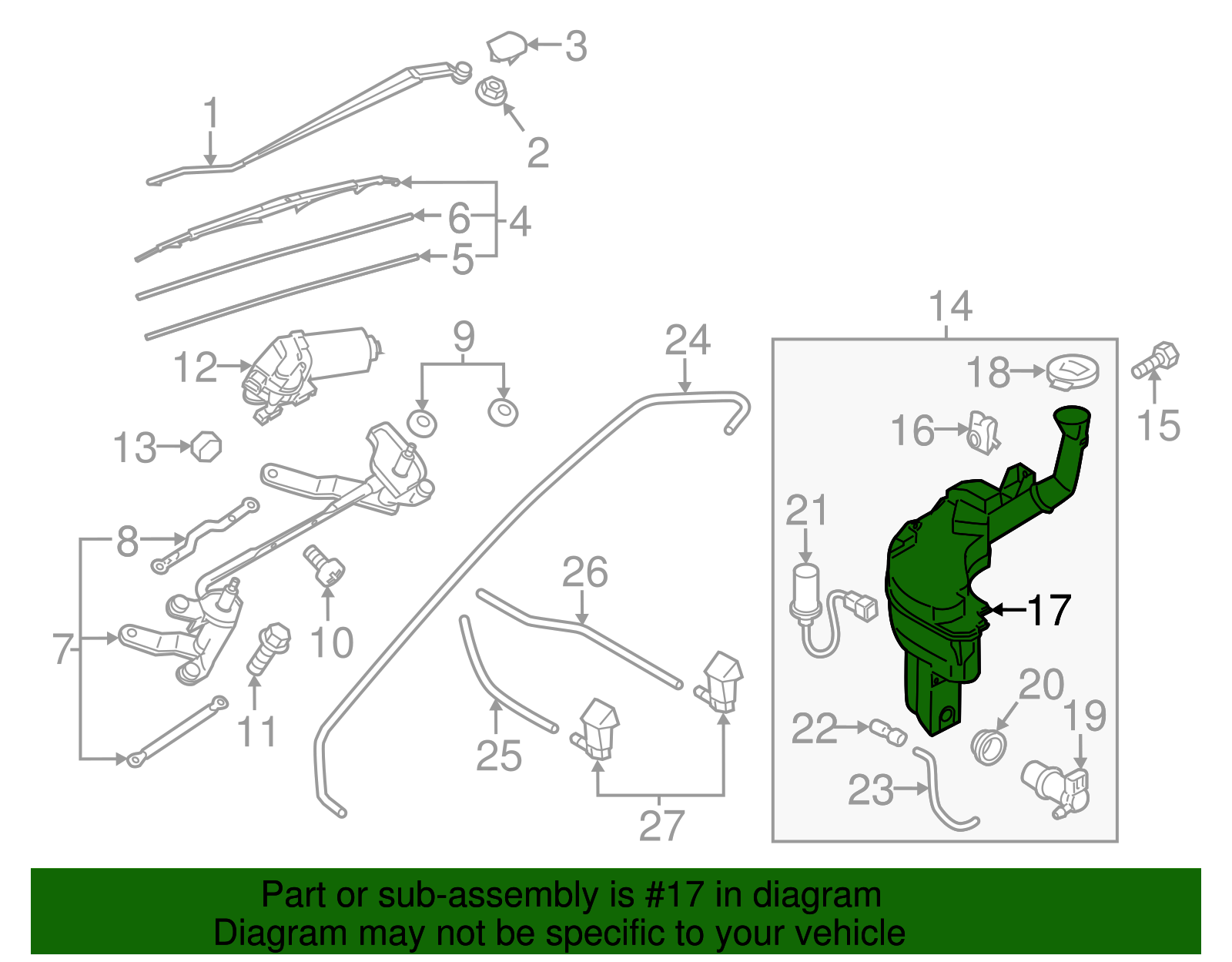 2010-2015 Mazda | Washer Fluid Reservoir | BBM6-67-481 | Mazda Online Parts