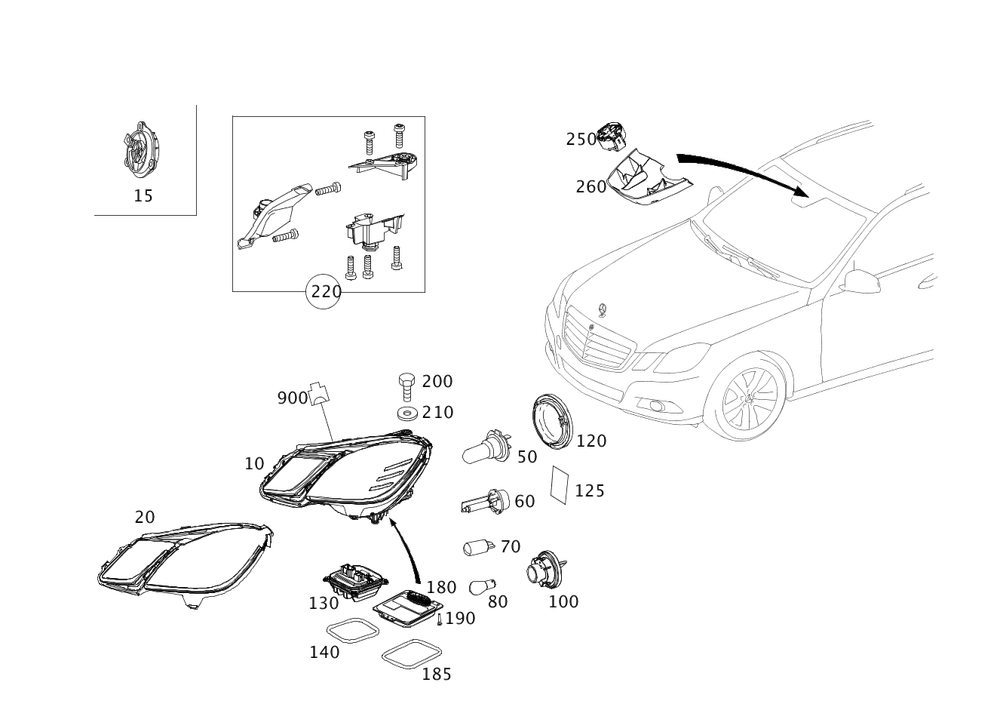 212-820-22-39-65 - Lamp Unit 2006-2016 Mercedes-Benz | Mercedes-Benz ...