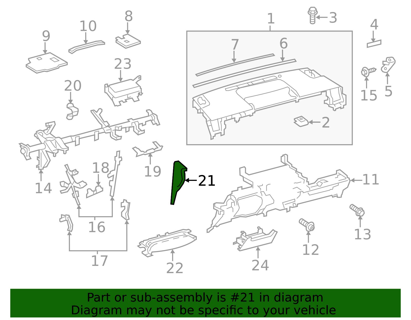 Toyota Instrument Panel Side Cover - Interior Trim Closure - Part ...