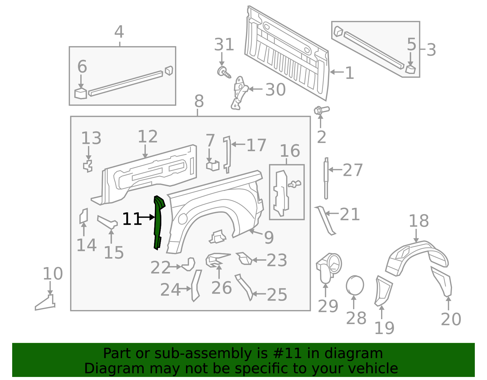 Genuine Official Toyota Corner Panel part# 65503-0C050 for 2007-2013 ...