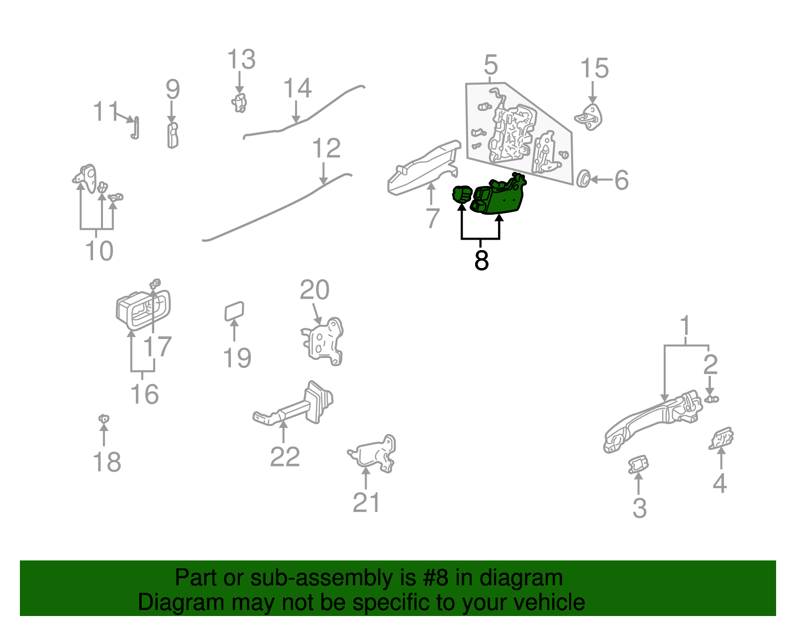 72155-S6A-J11 - 2002-2008 Honda - Actuator Assembly L Door Lock ...