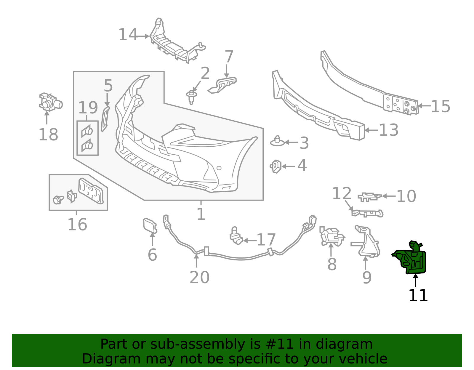 52143-53040 - 2020 Lexus - Bumper Bracket | My L Parts