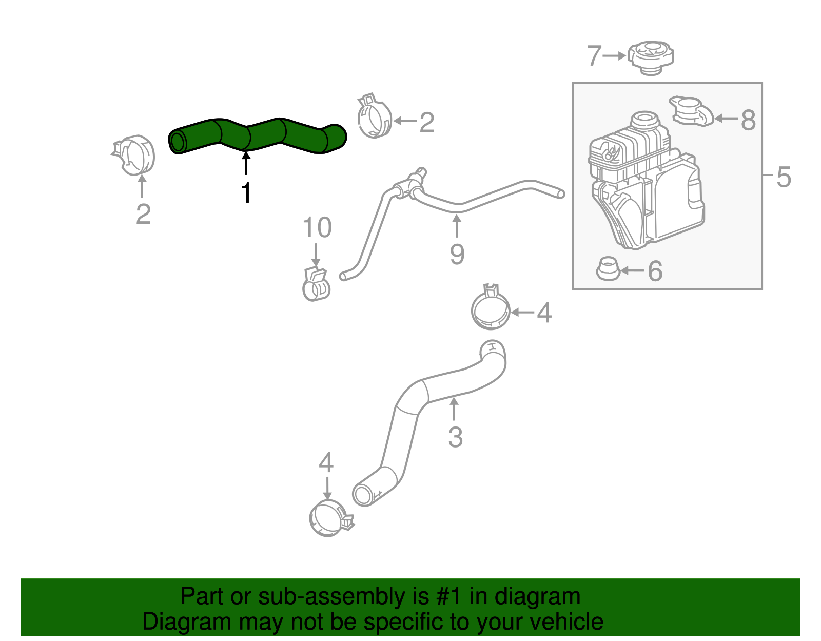 2013-2023 GM Upper Hose 84890761 | NewGMParts.com