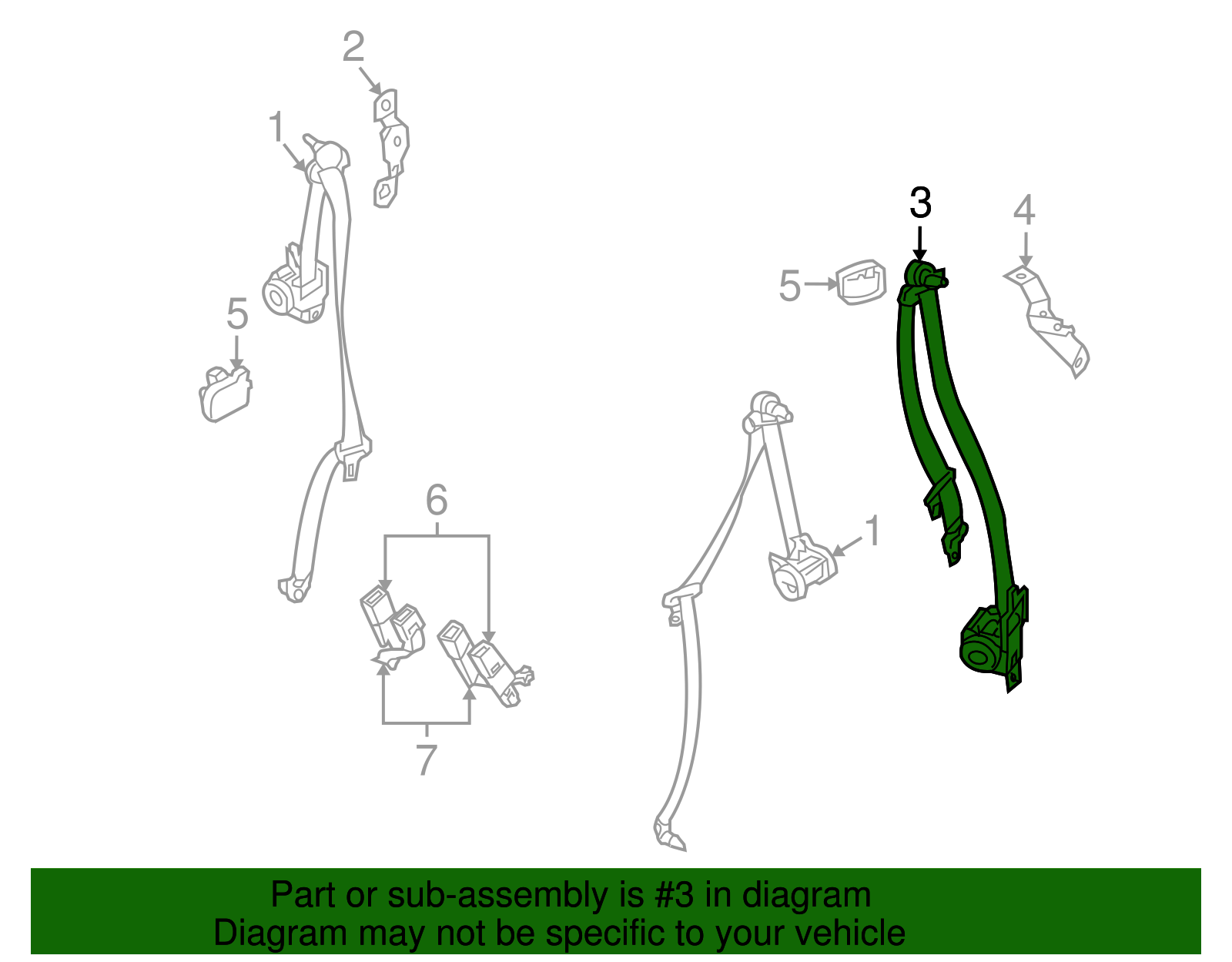 2011-2014 Nissan Cube Center Belt Assembly 88854-1FC1C | Scott Evans ...