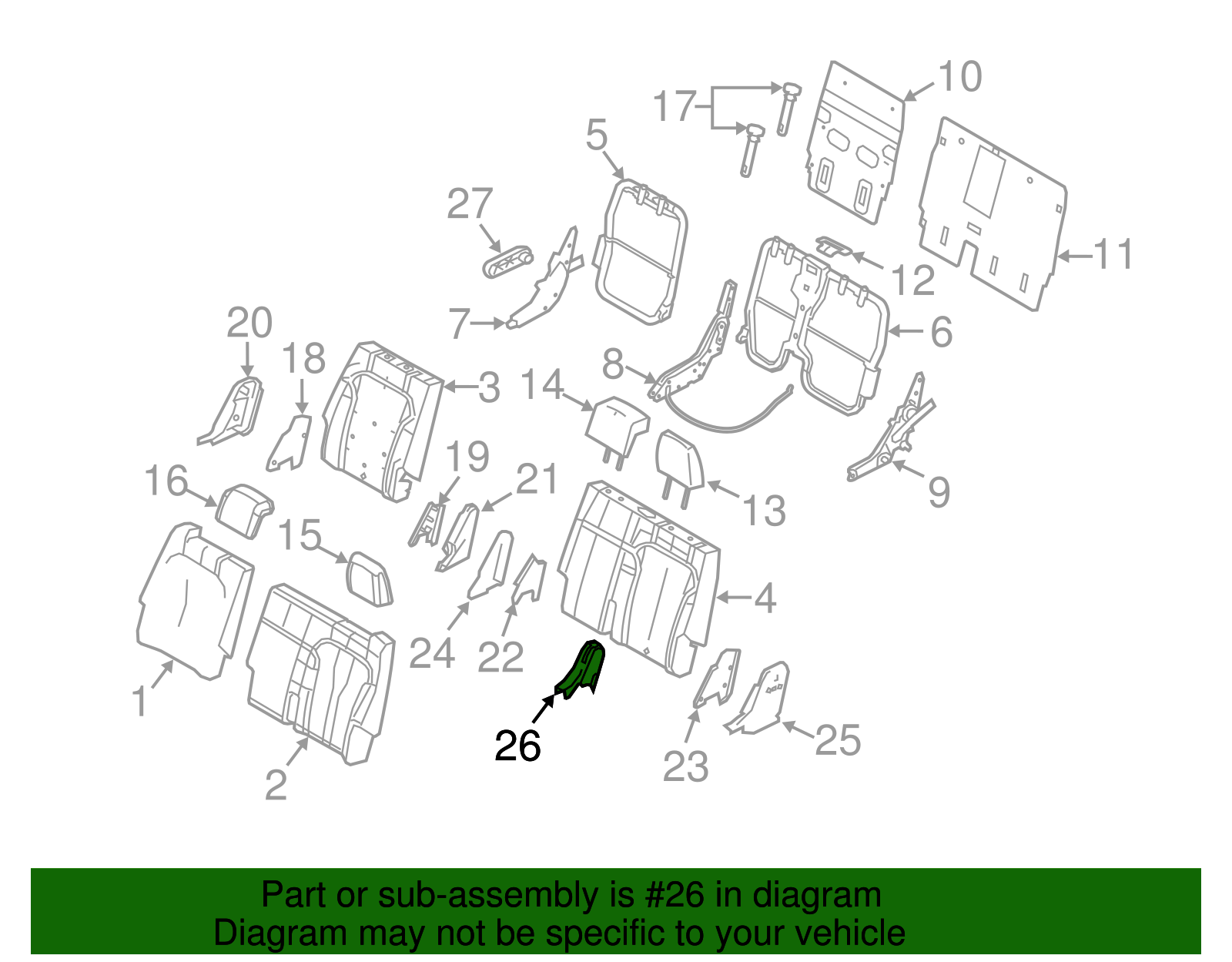 2011-2019 Ford | Seat Back Recliner Adjustment Mechanism Cover | BB5Z ...