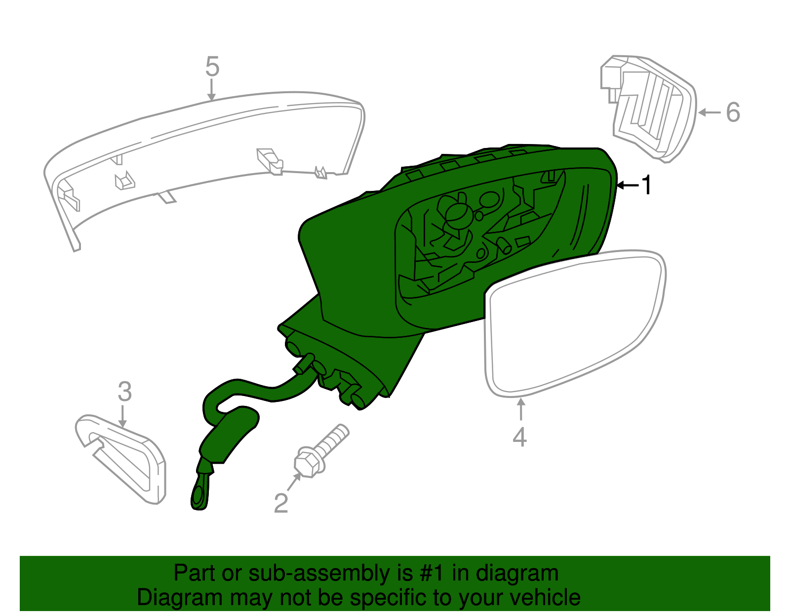 2016-2018 Toyota 2016-2018 Toyota - Mirror Outside Right 87908-WB006 ...