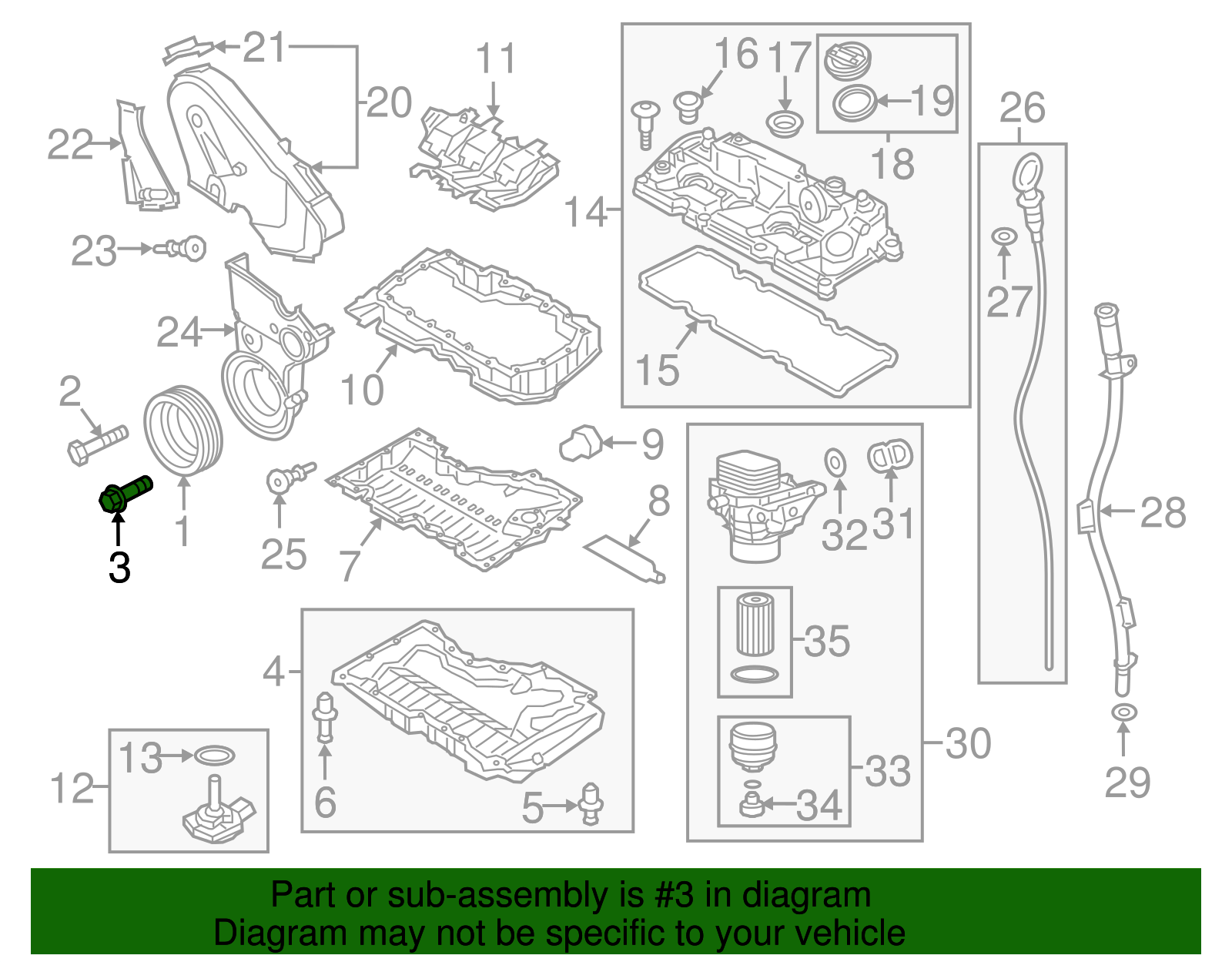 2012-2015 Volkswagen Water Pump Assembly Mount Bolt N-910-488-04 | OEM ...
