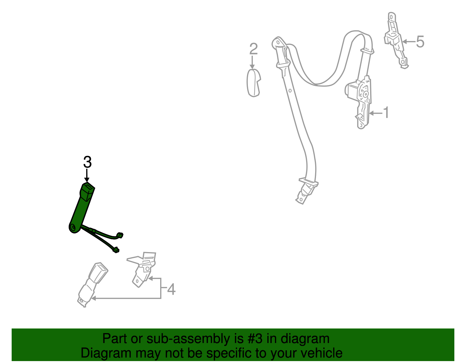 19121537 - Ebony Driver Seat Belt with Buckle 2007-2014 GM | GM ...