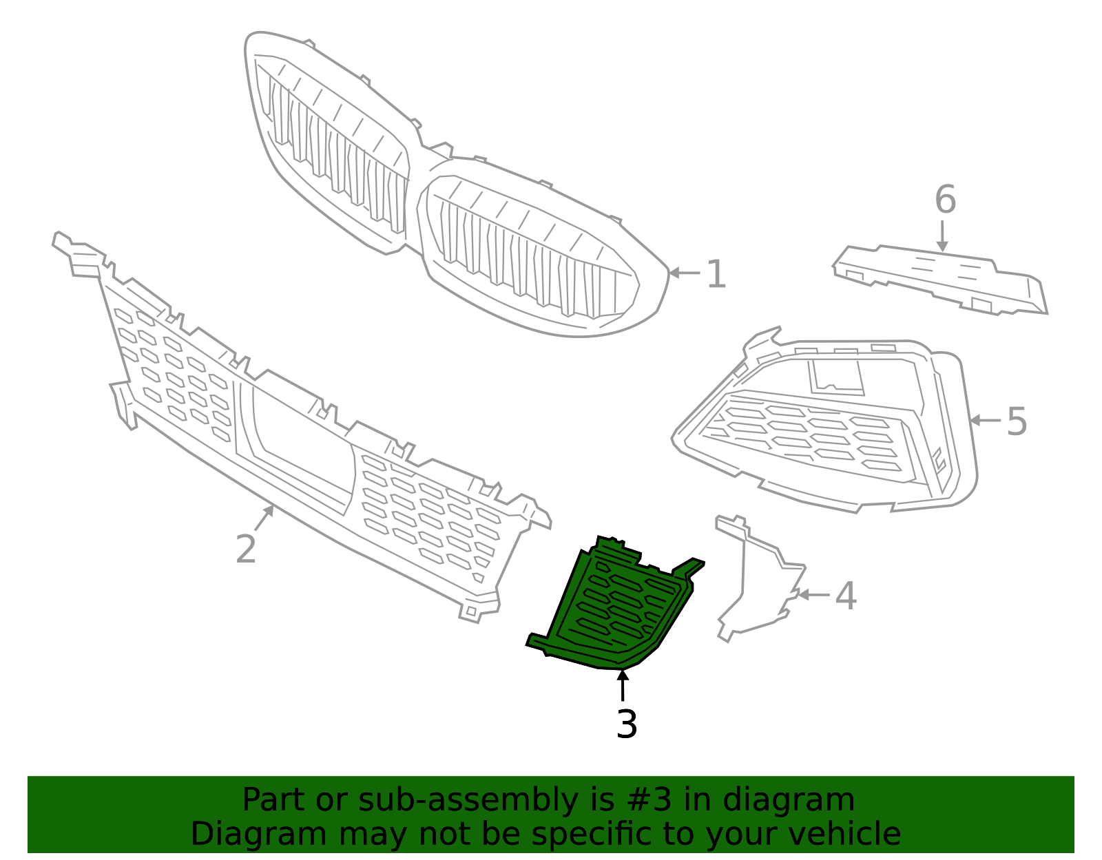 51118075601 - 2019-2022 BMW Outer Grille (51-11-8-075-601) | BMW of ...