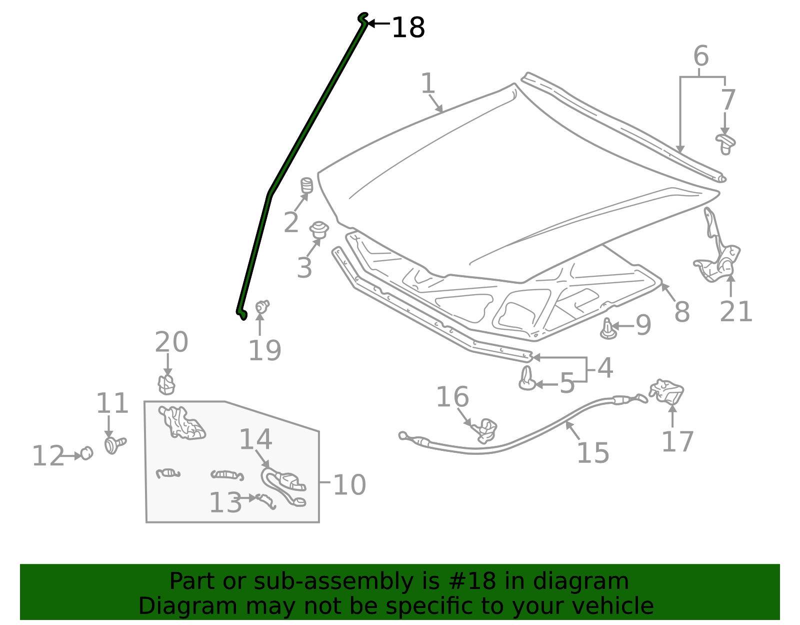 1997-1999 Toyota Camry Support Rod 53451-06010 | Toyota Parts Center