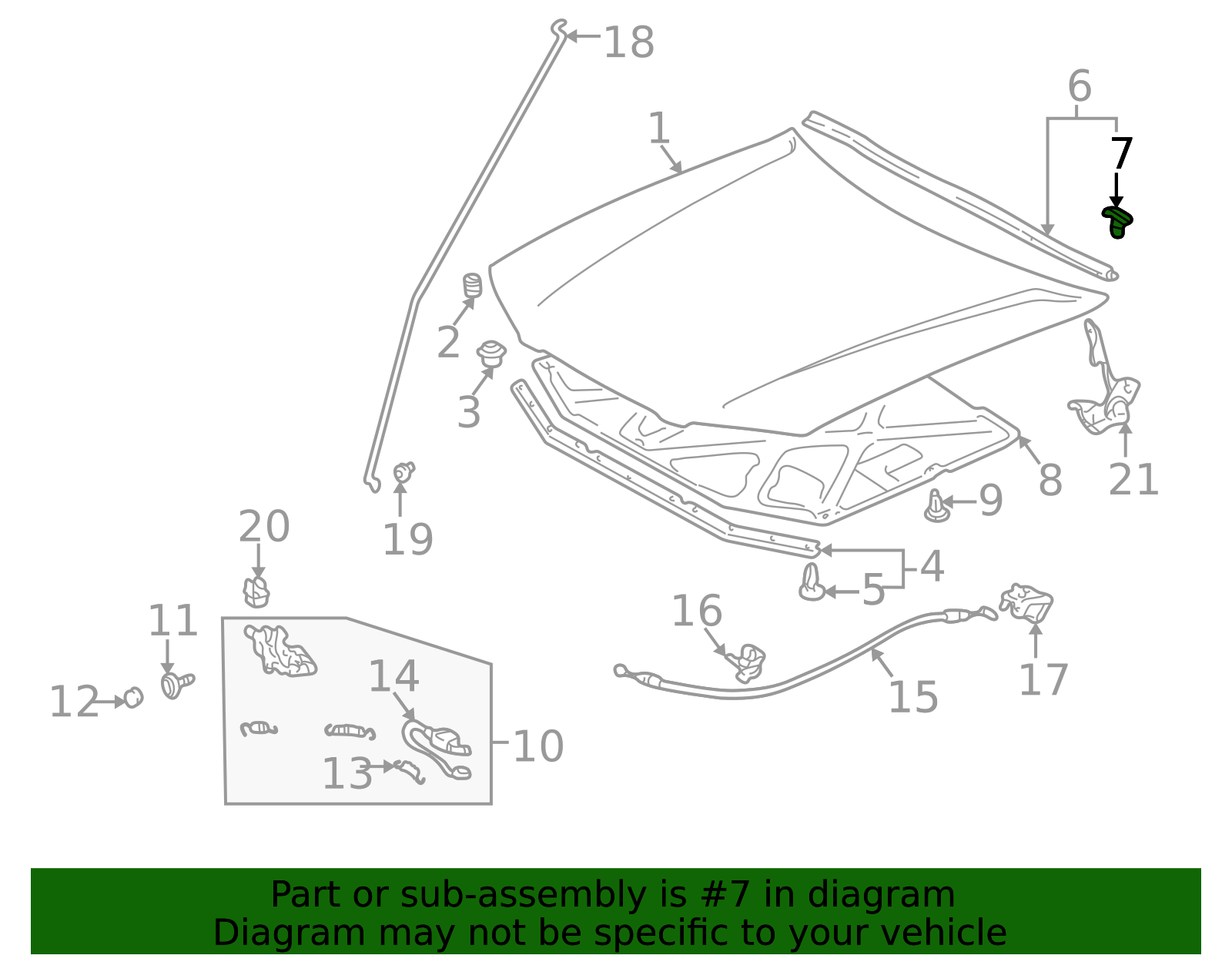 1997-2007 Toyota 1997-2007 Toyota - Cowl Grille Clip 90467-08101 ...