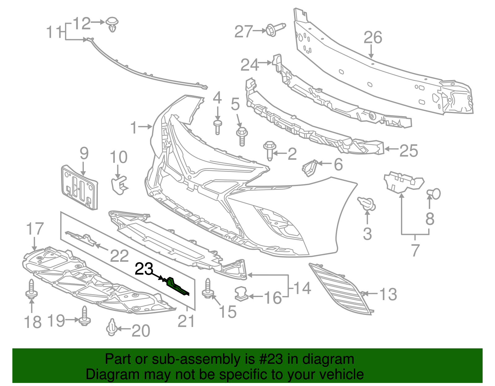 Genuine Toyota Bumper Cover Insulator part# 53852-06140 for 2018-2024 ...