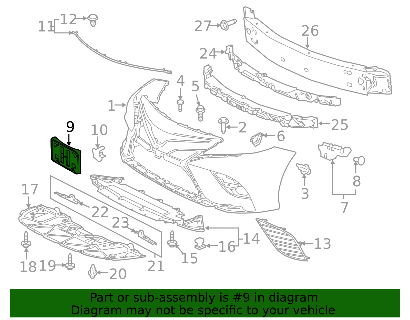 2018-2024 Toyota Camry License Plate Bracket (Front) 75101-06090 ...