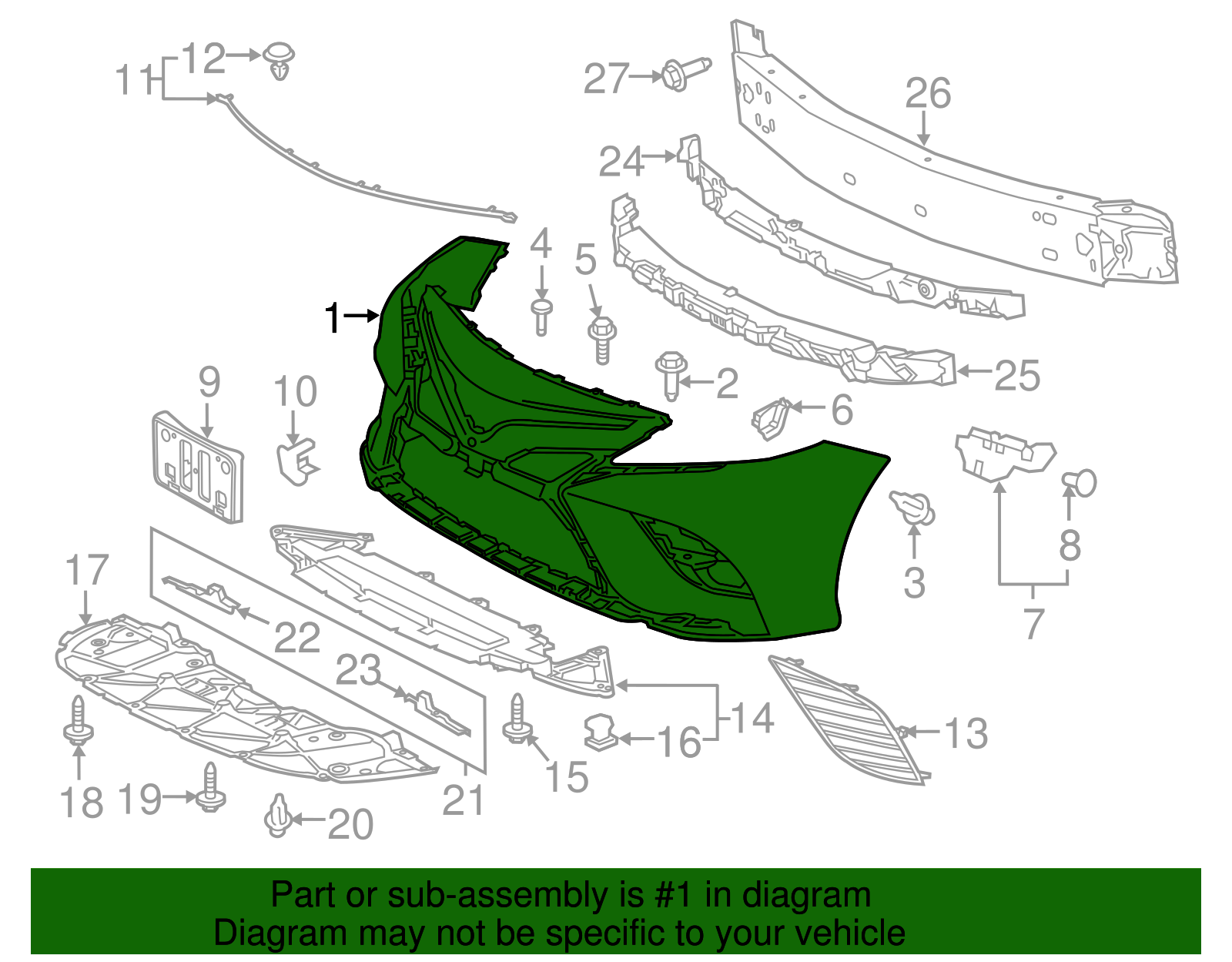 52119-0X954 - Bumper Cover 2021-2024 Toyota Camry | Longo Toyota Parts