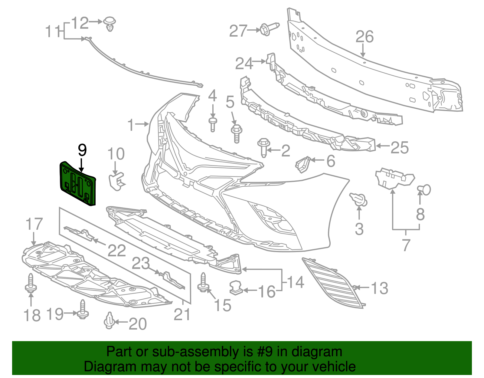 75101-06110 - 2021-2024 Toyota Camry - License Bracket | Toyota Parts ...