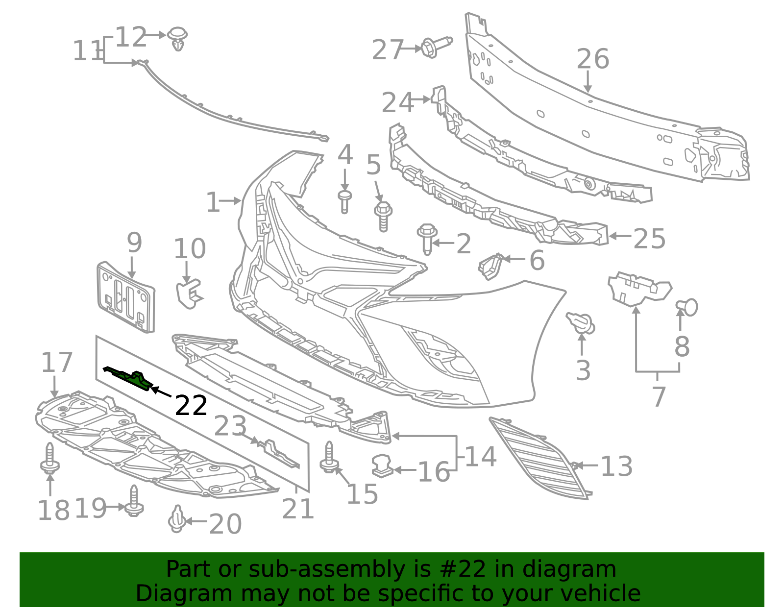 2018-2024 Toyota Camry Bumper Cover Insulator 53851-06140 | MotorMotor