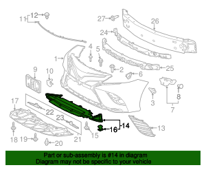 2018-2024 Toyota Camry Absorber, Front Bumper, Lower 52618-06040 | OEM ...