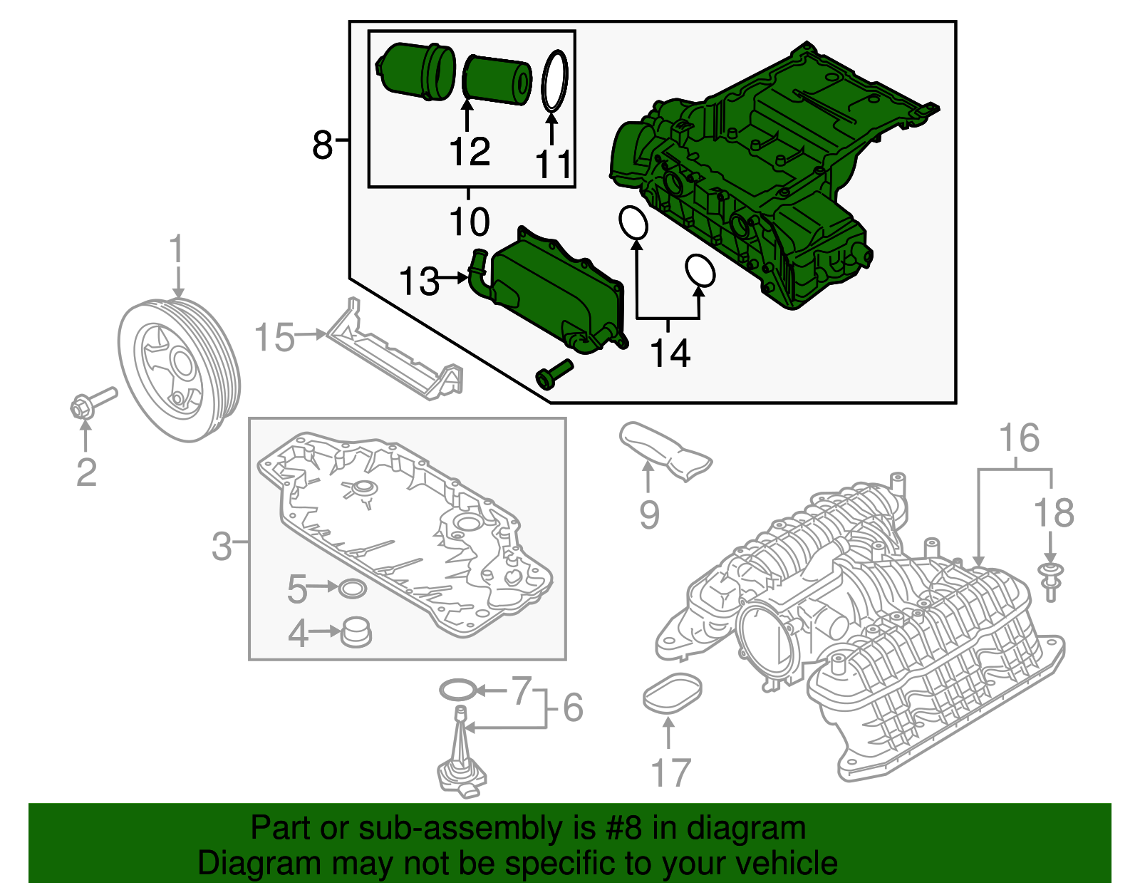 2015-2018 Porsche Macan Upper Oil Pan 946-107-051-31 | Gaudin Porsche Parts