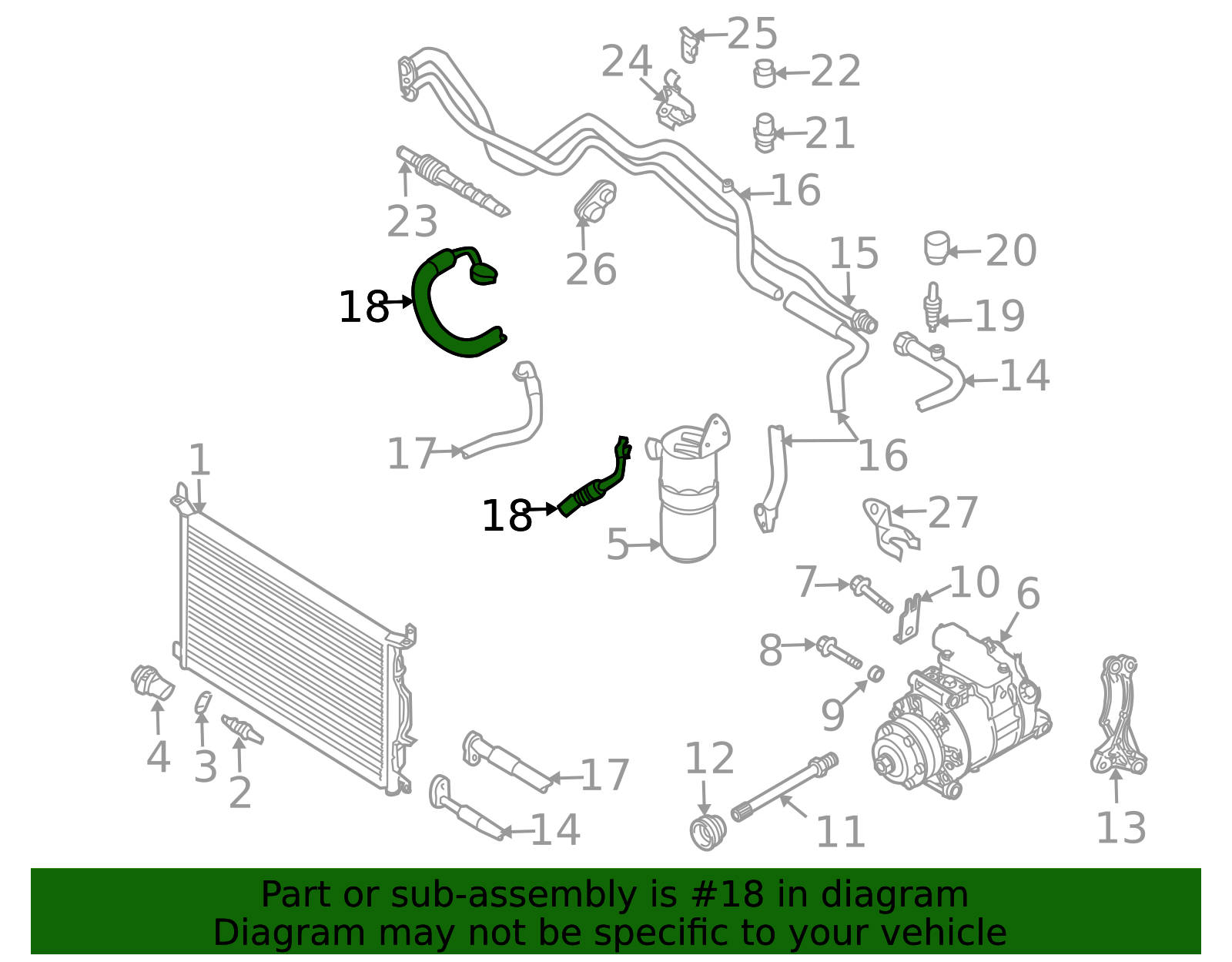 Audi A/C Suction Hose - OEM Cooling Line - Part #4E0-260-707-AT ...