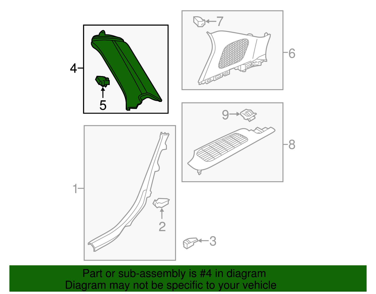 80A-867-287-B-1OJ - Upper Pillar Trim 2018-2025 Audi | Audi OEM Parts Guy
