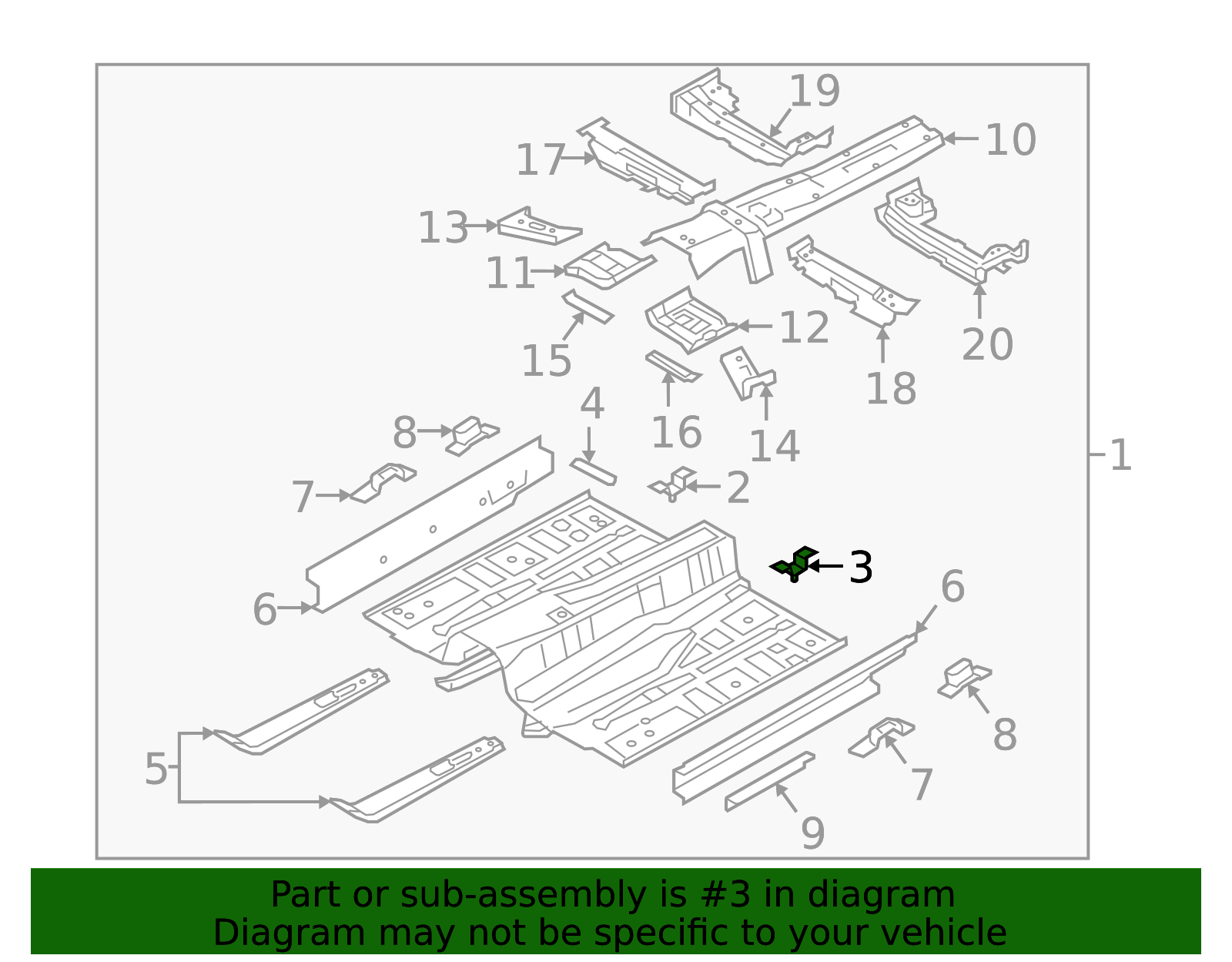 2017-2022 Genesis G90 Front Floor Pan Lower Bracket 64173-D2100 ...