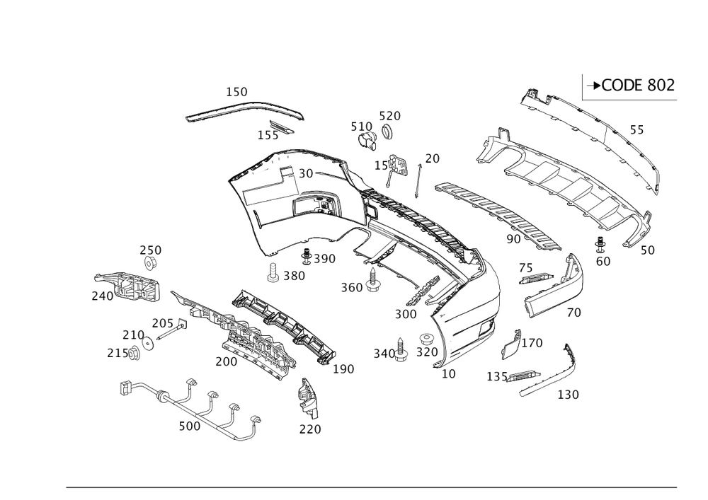 2010-2015 Mercedes-Benz | Cover, Bumper Area | 204-885-79-23 | MB ...