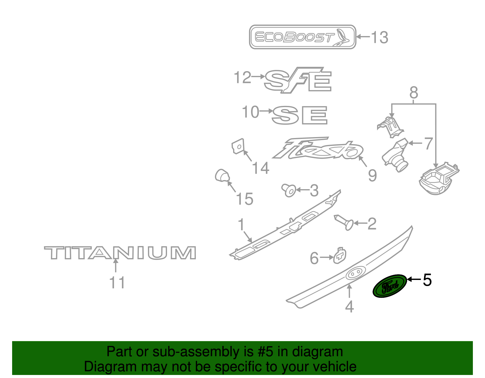 DS7Z-8213-B - Emblem 2014-2019 Ford Fiesta | Ford OEM Parts Direct