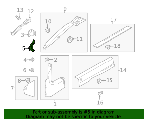 2015-2025 Ford Mustang | Kick Panel Trim Bracket | FR3Z-6302733-A ...