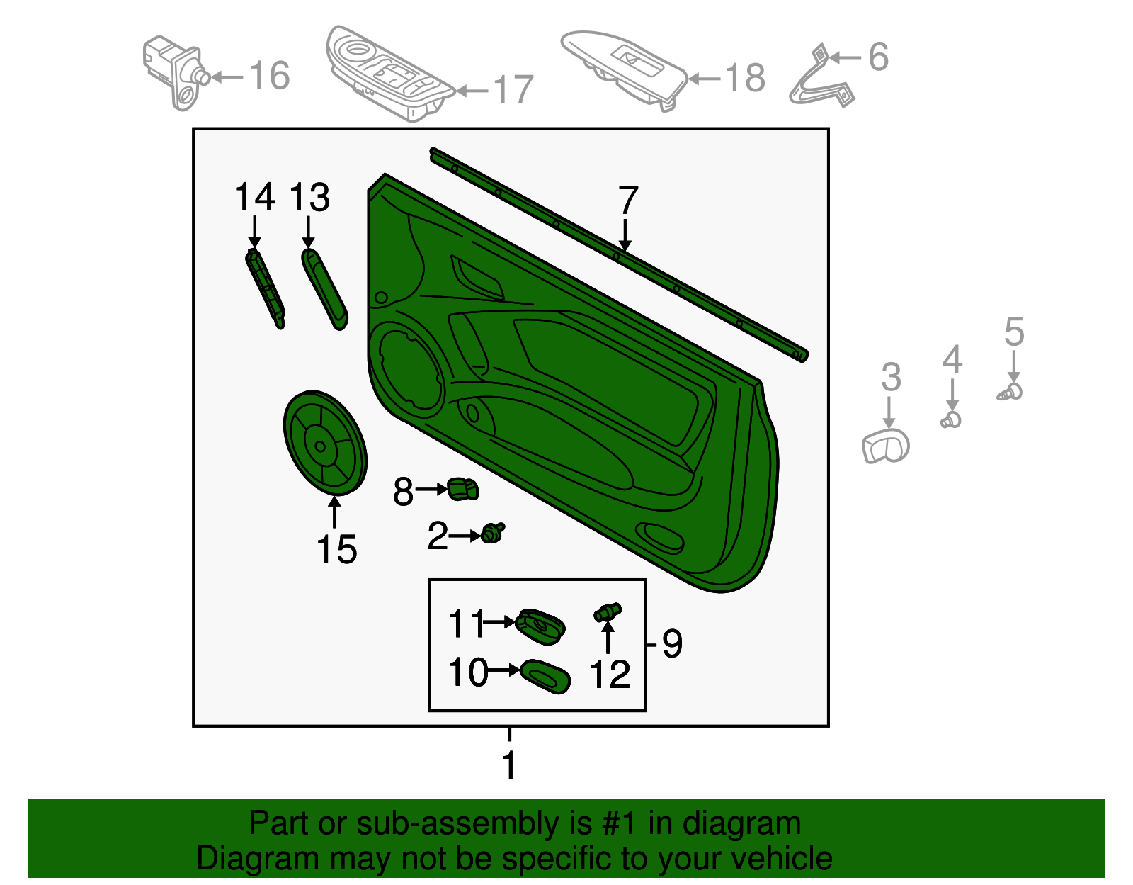82302-2C050-MN - Door Trim Panel - 2005 2006 Hyundai Tiburon | World ...