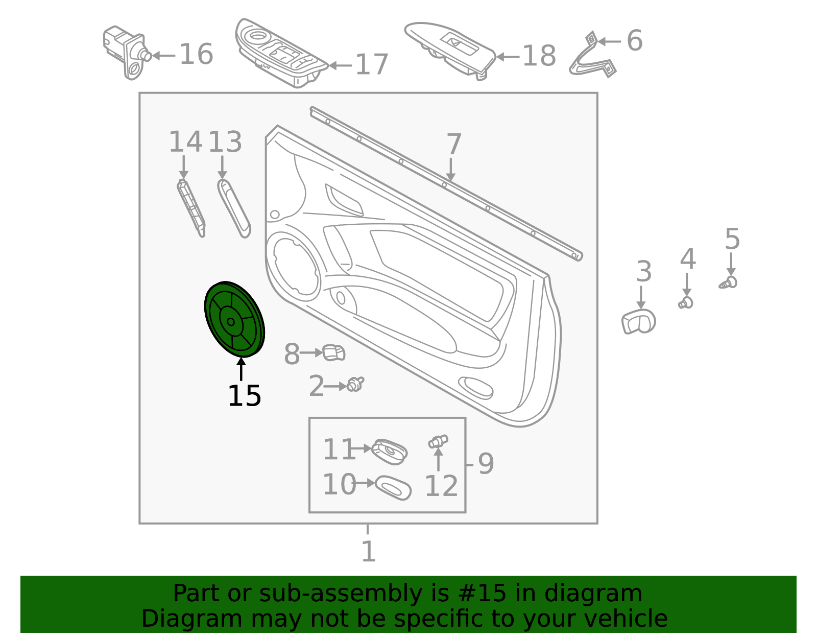 Hyundai - 82770-2C000 - Speaker Grille - 2003-2008 Hyundai Tiburon ...