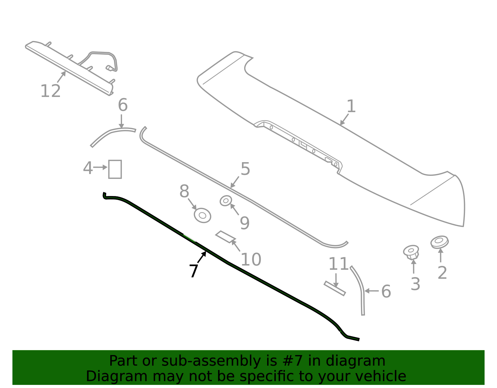 87213-C6000 - Spoiler Pad 2016-2020 Kia Sorento | Kia.Parts Store