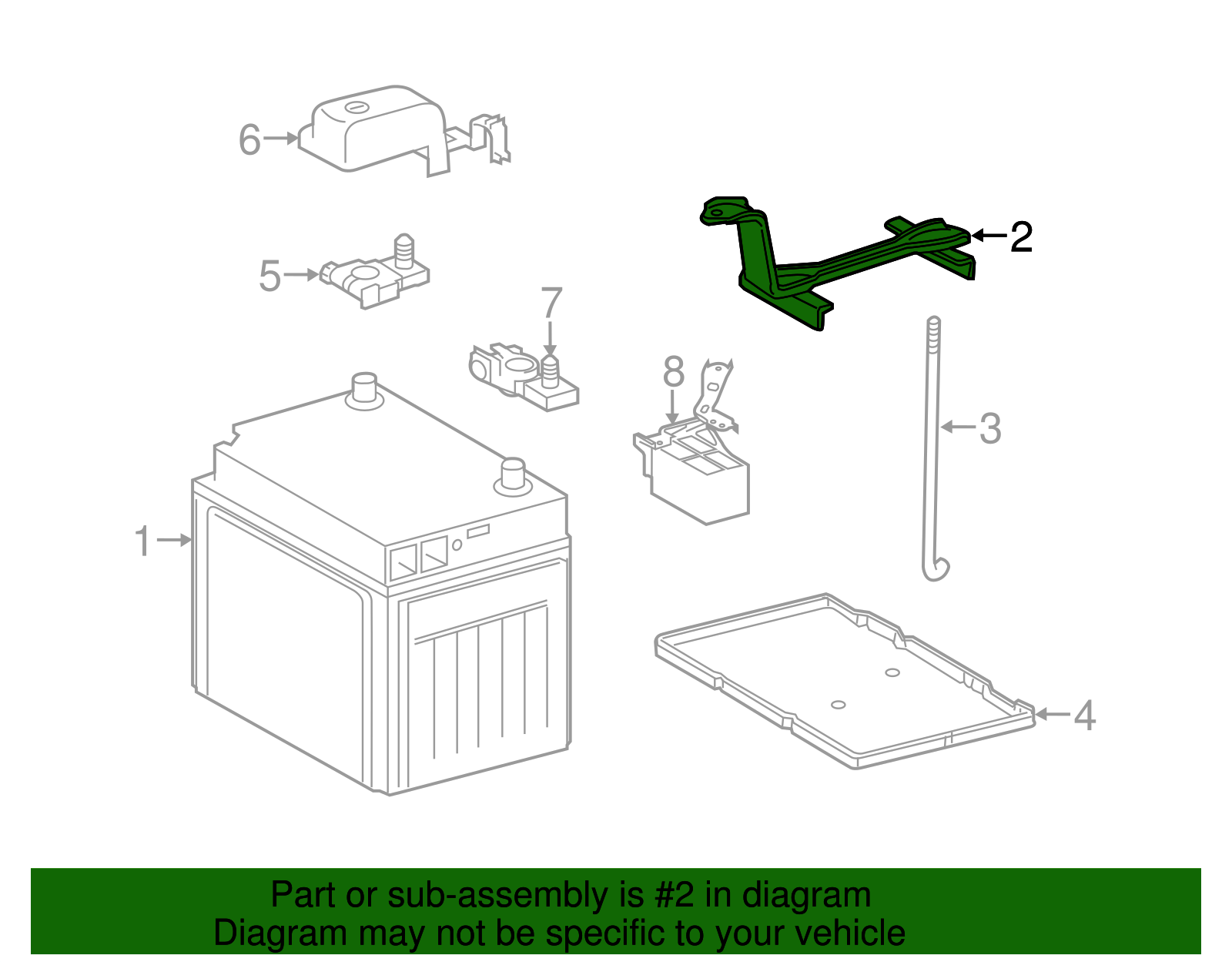 74404-0E040 - High-Quality Battery Hold Down Frame for 2010-2019 Toyota Highlander | AutoNation ...