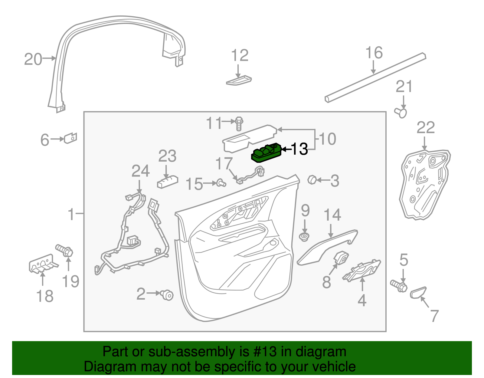 2016-2025 GM Window Switch - Driver's Side (LH) 84512890 | TascaParts.com