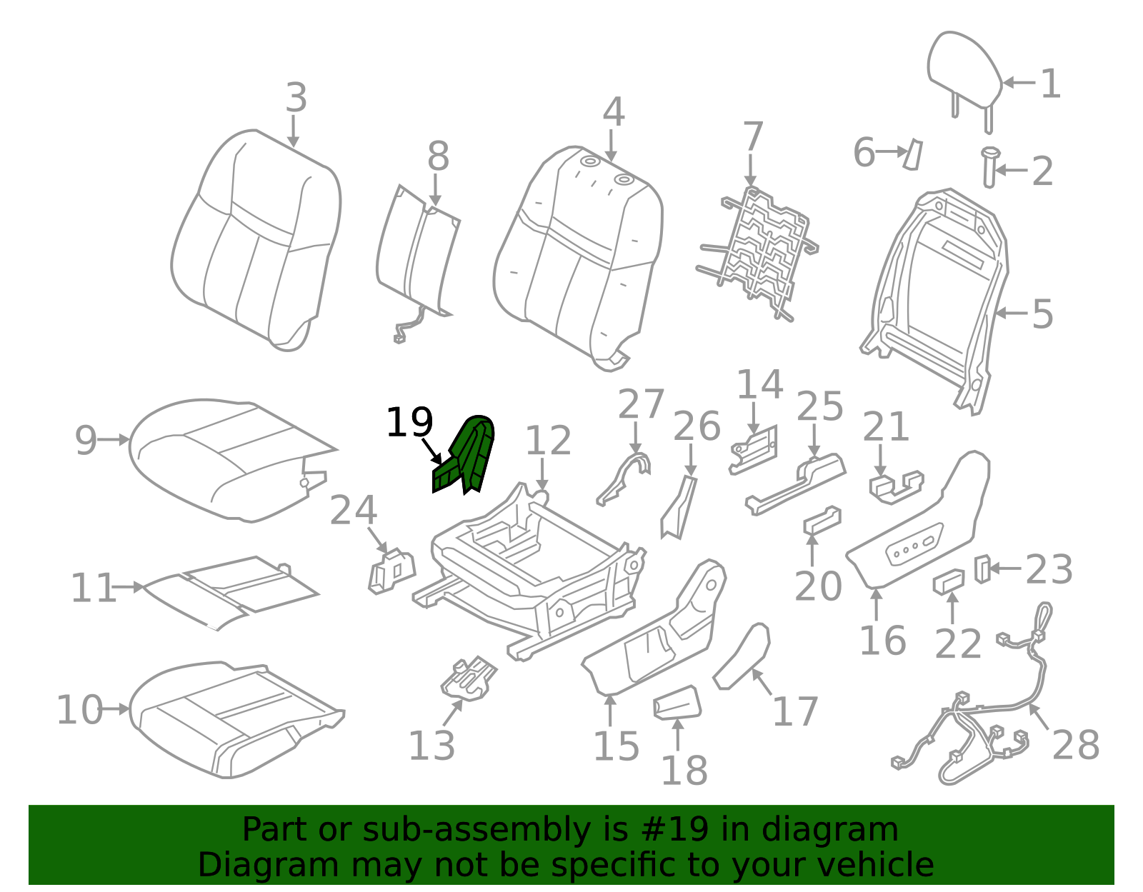 Seat Frame Trim - Factory Style Interior Detail 87381-4BU0A ...