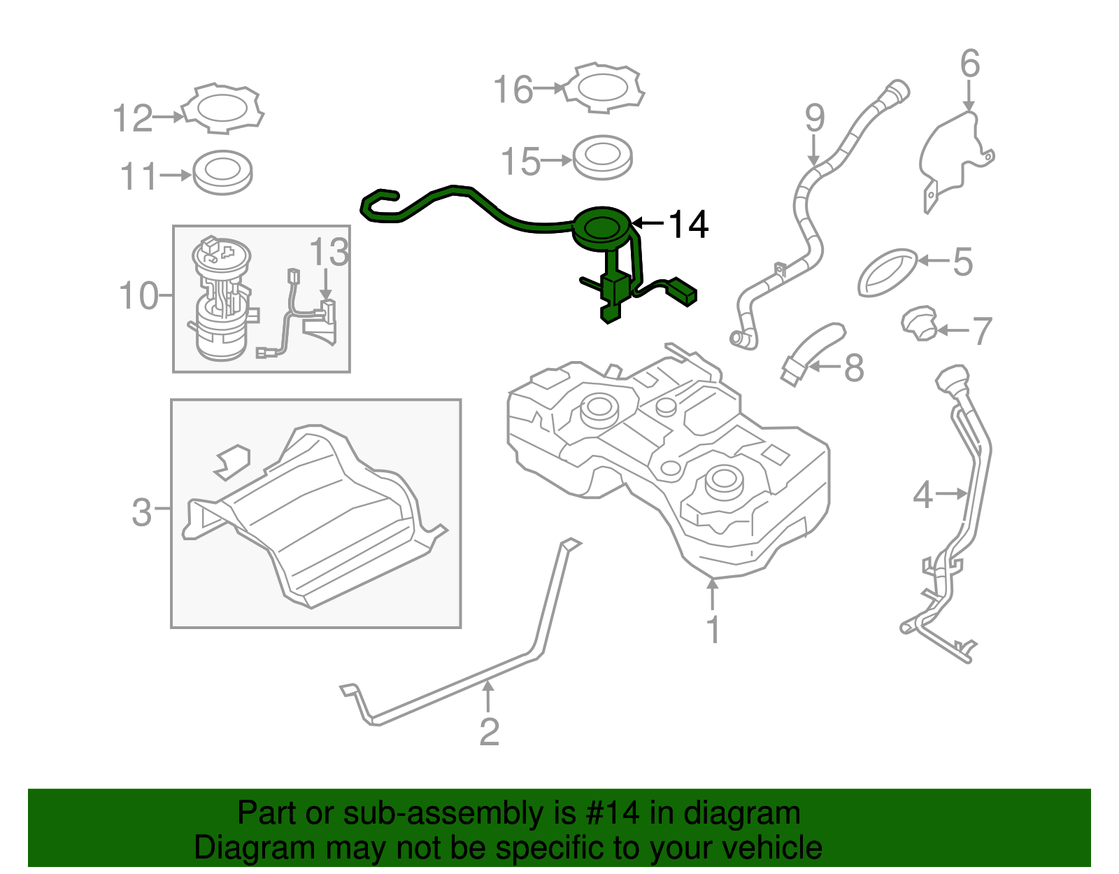 25060-4BA0B - Fuel Gauge Sending Unit - 2014-2020 Nissan Rogue | Nissan ...