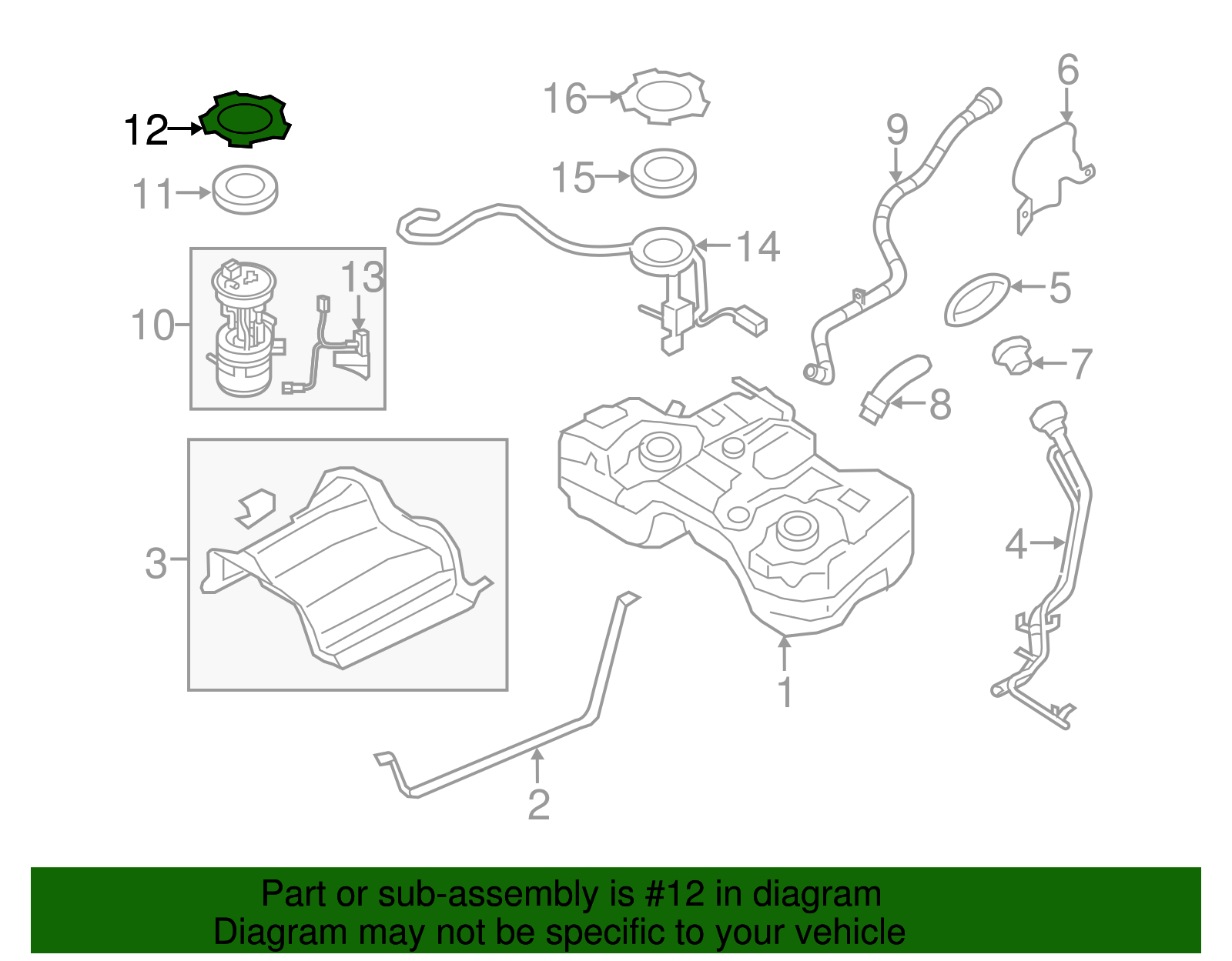 17343-4BA1A - Fuel Sender Unit Lock Plate - 2015-2025 Nissan | Nissan ...