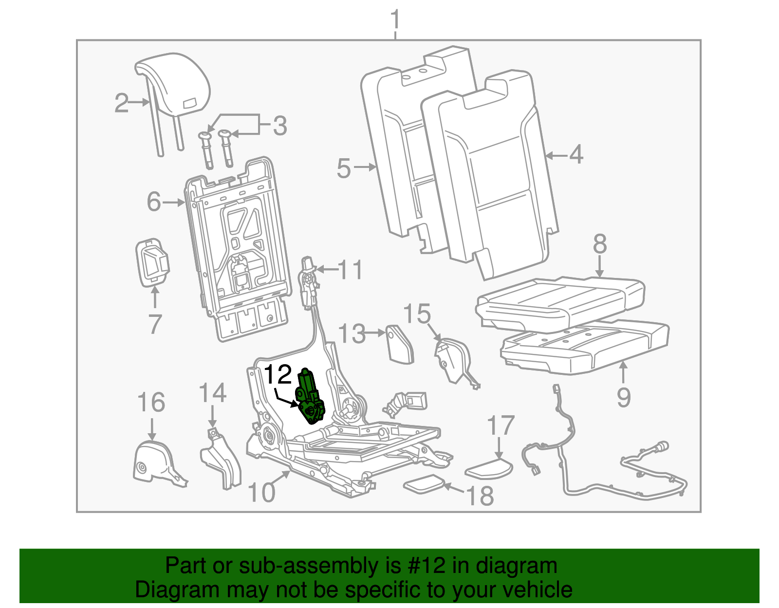 2015-2020 GM 3rd Row Seat Back Pivot Actuator Motor 23169391 | OEM GM Parts