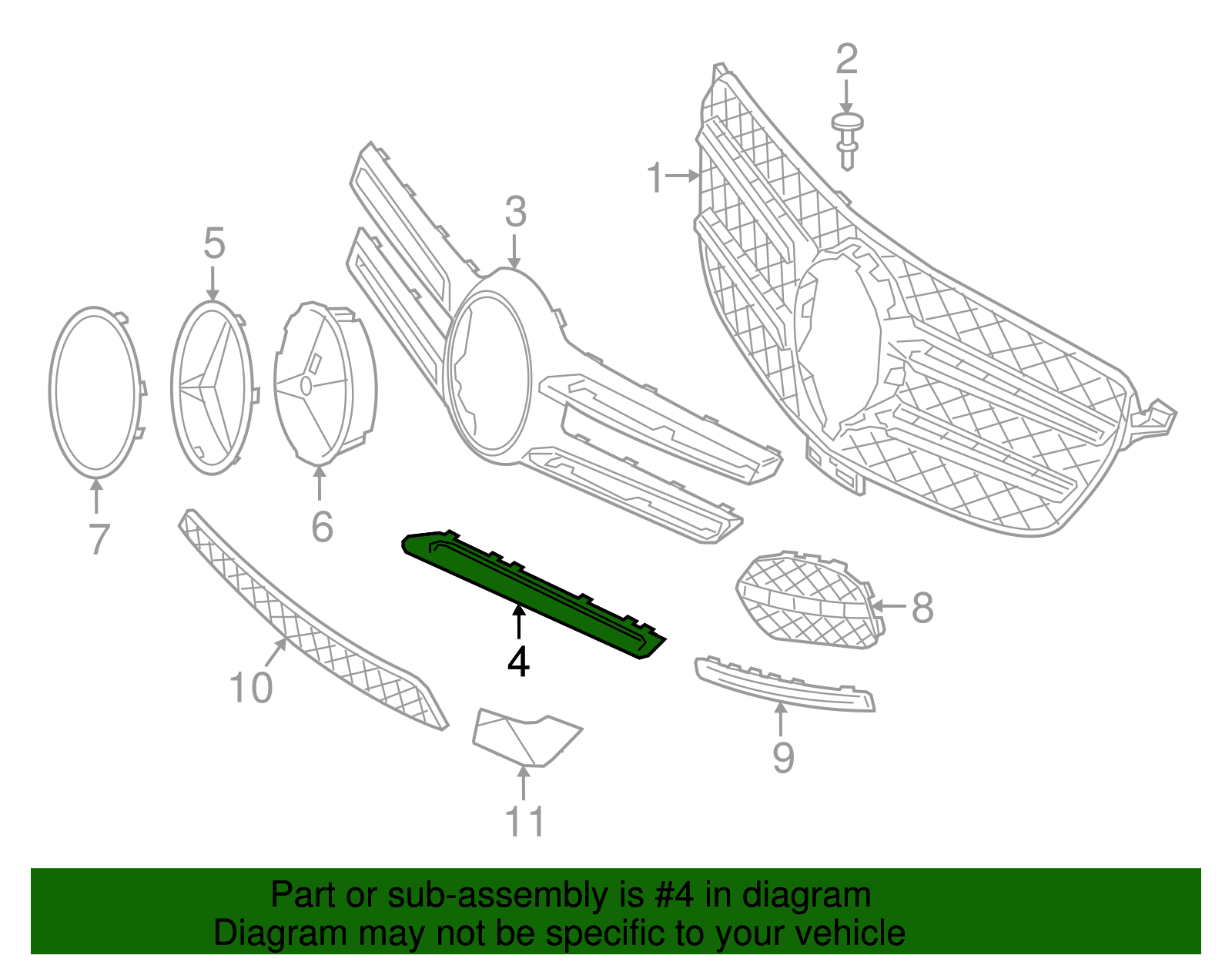 166-888-16-85-64 - Trim Molding 2016-2019 Mercedes-Benz | Mercedes-Benz ...