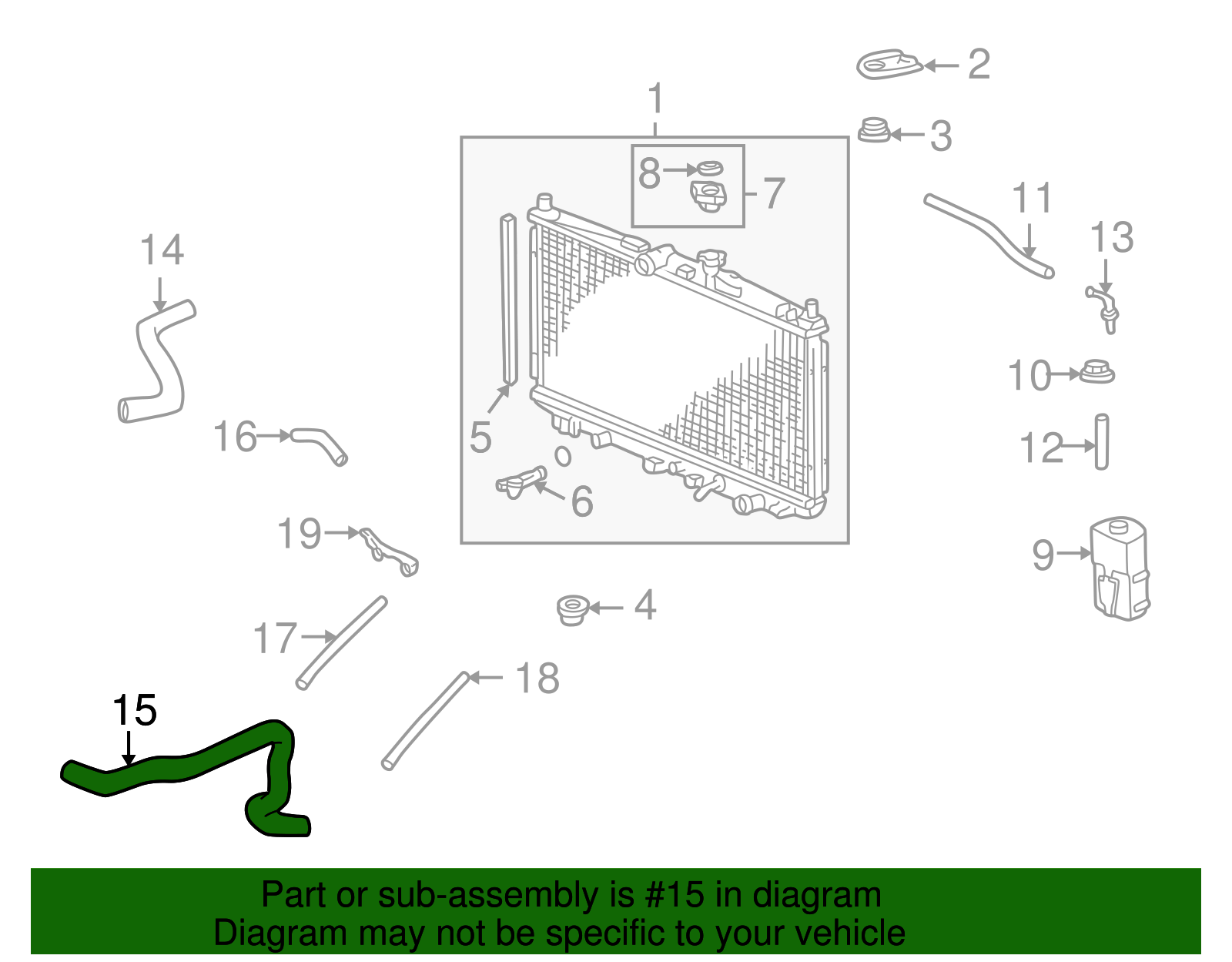 OEM 1998-2002 Honda Accord Lower Hose 19502-PAA-A00 | Honda Automotive ...