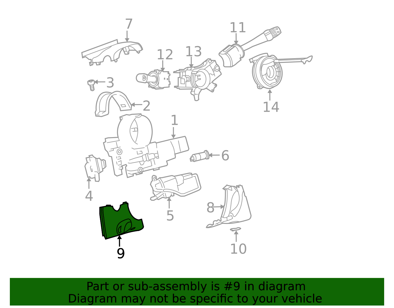 2005-2008 Chevrolet Cobalt Lower Column Cover 15250689 | Courtesy Parts