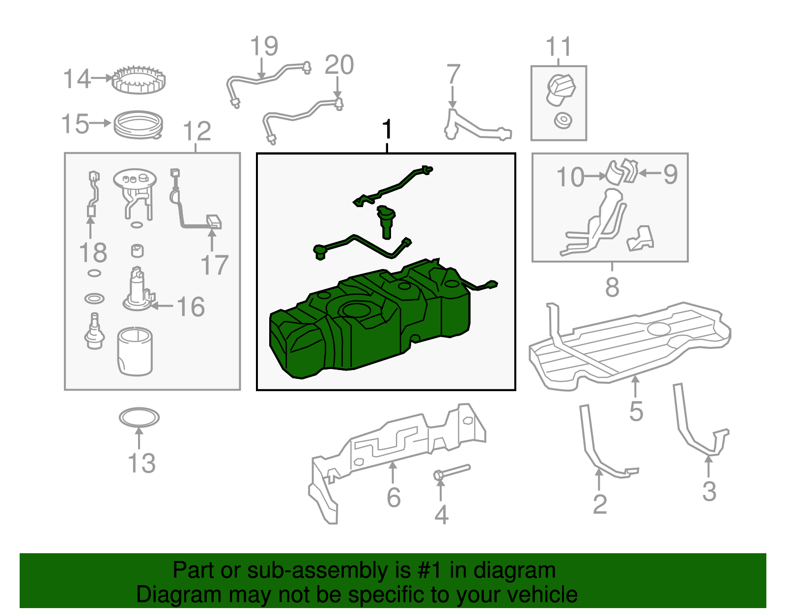 2007-2021 Toyota Tundra Fuel Tank Assembly 77001-0C060 | OEM Parts Online