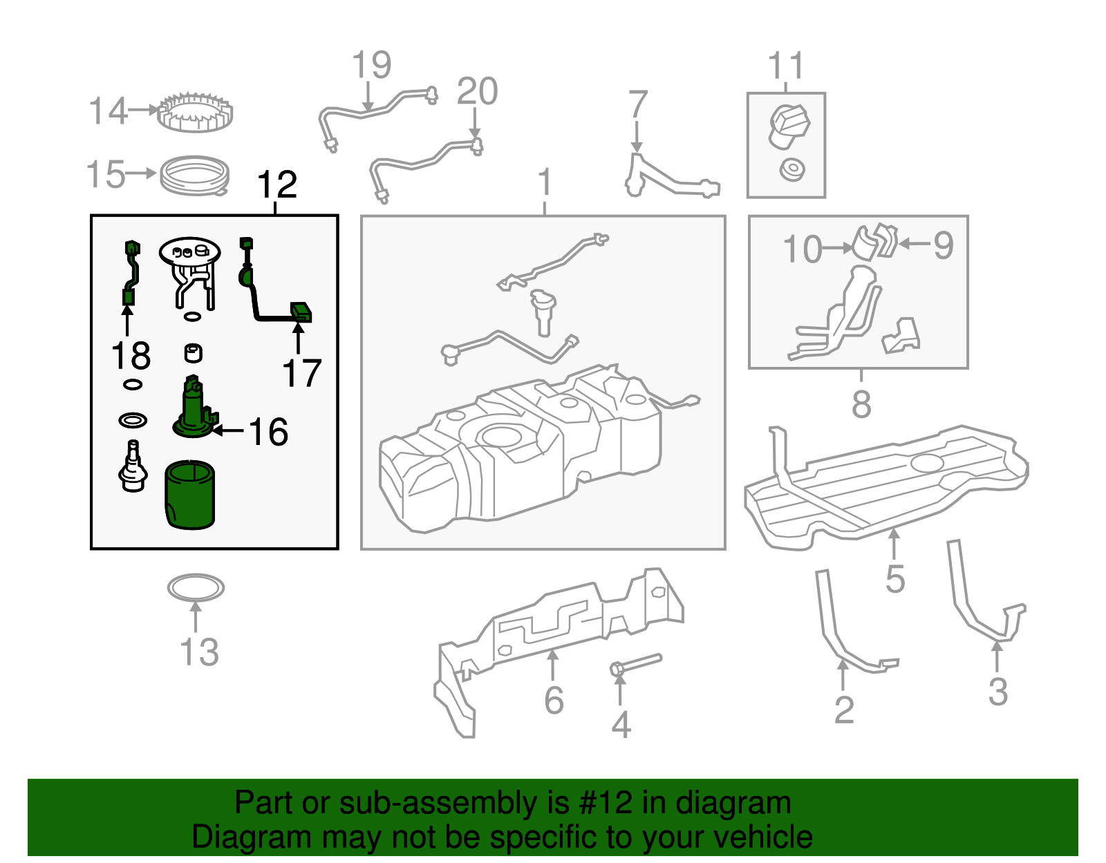 2012-2019 Toyota Genuine Toyota Tundra & Sequoia 5.7L Fuel Pump ...