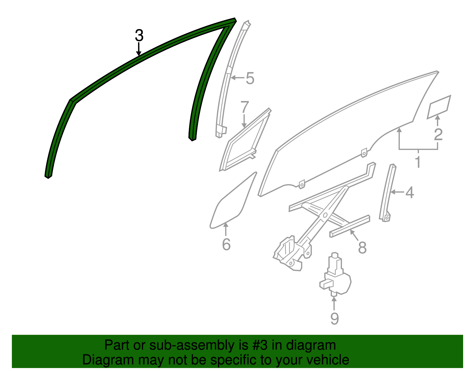 2012-2015 Honda Civic | Run Channel | 72275-TS8-A01 | Honda OEM ...