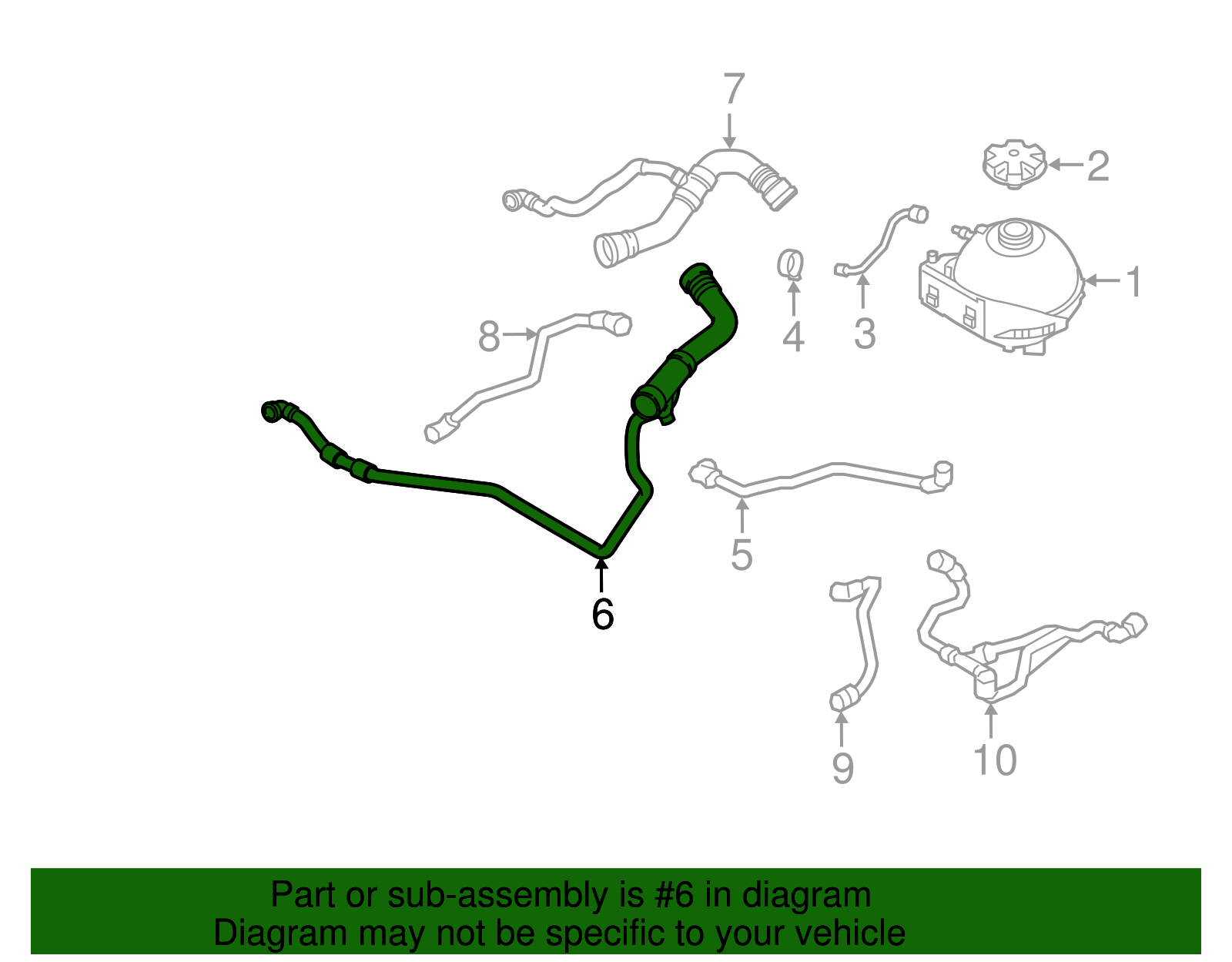 17127619255 - 2012-2018 BMW Upper Hose (17-12-7-619-255) | BMW of South ...