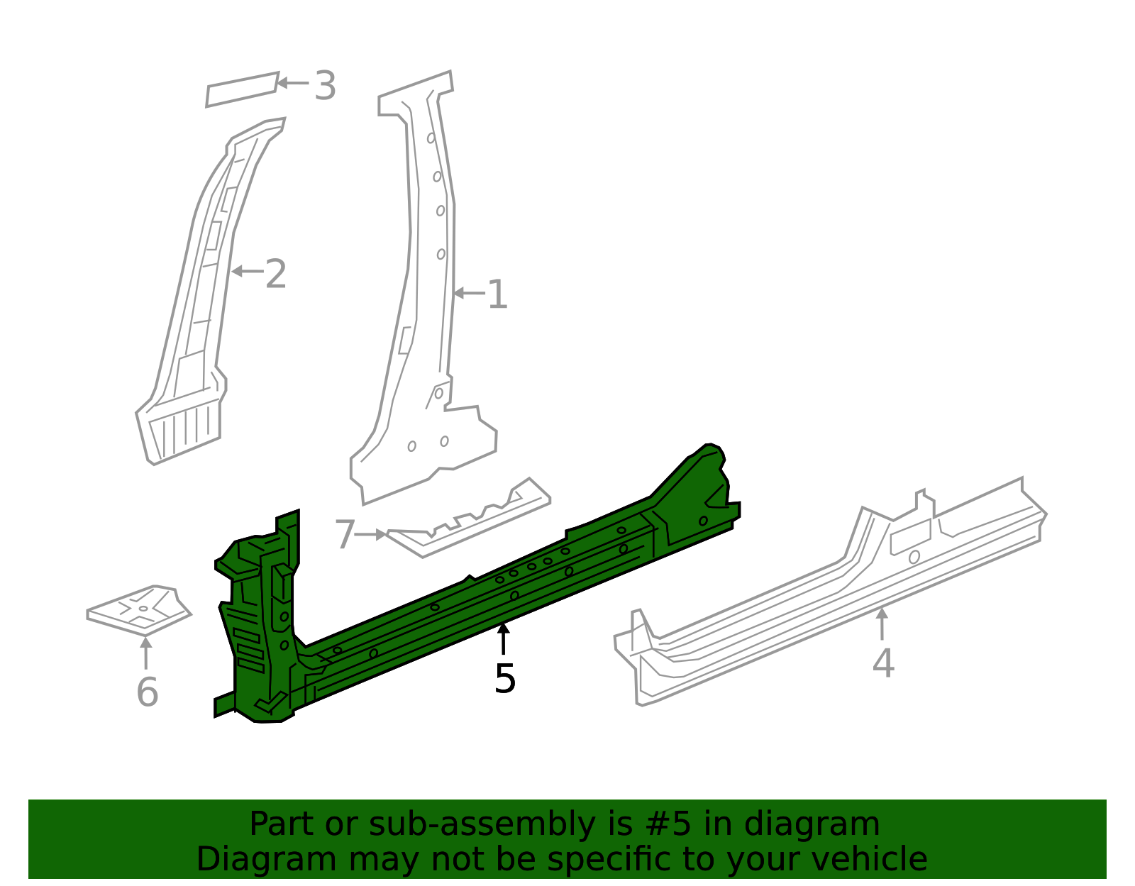 63620-TGG-305ZZ - Reinforcement L Side Sill - 2017-2020 Honda Civic ...