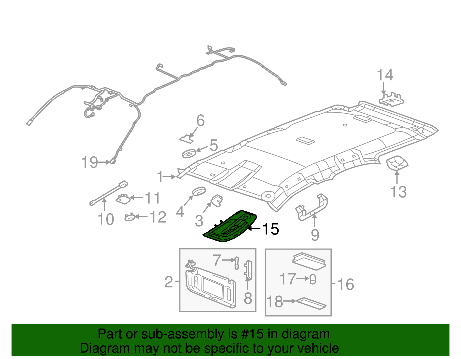 2017 GMC Terrain Light Titanium Roof Console 84080112 | Shop Matick ...